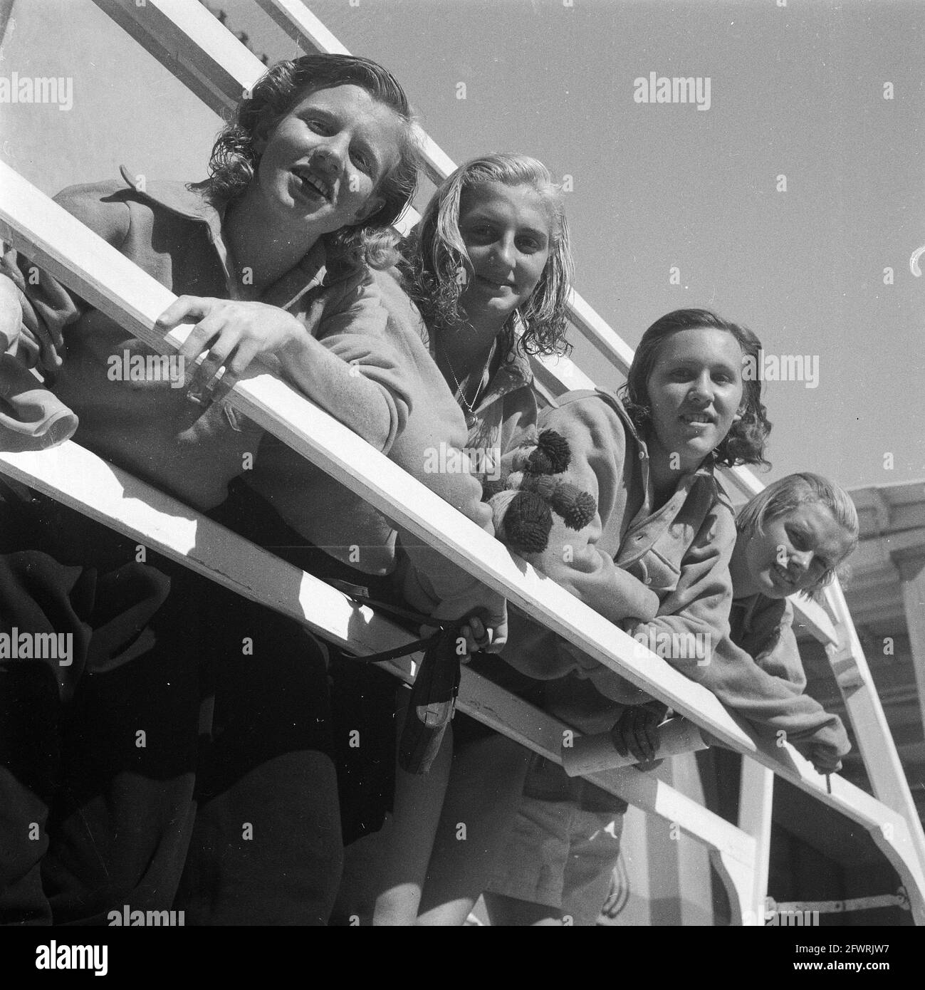 Dutch Ladies relay team (4x100 meters) second, September 15, 1947 ...