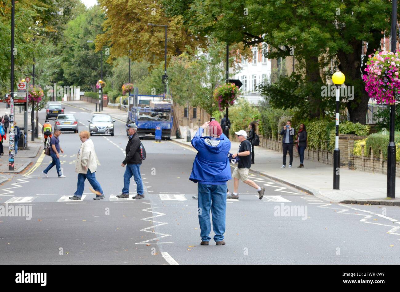 London, United Kingdoms, September 11, 2019: The famous zebra crossing ...