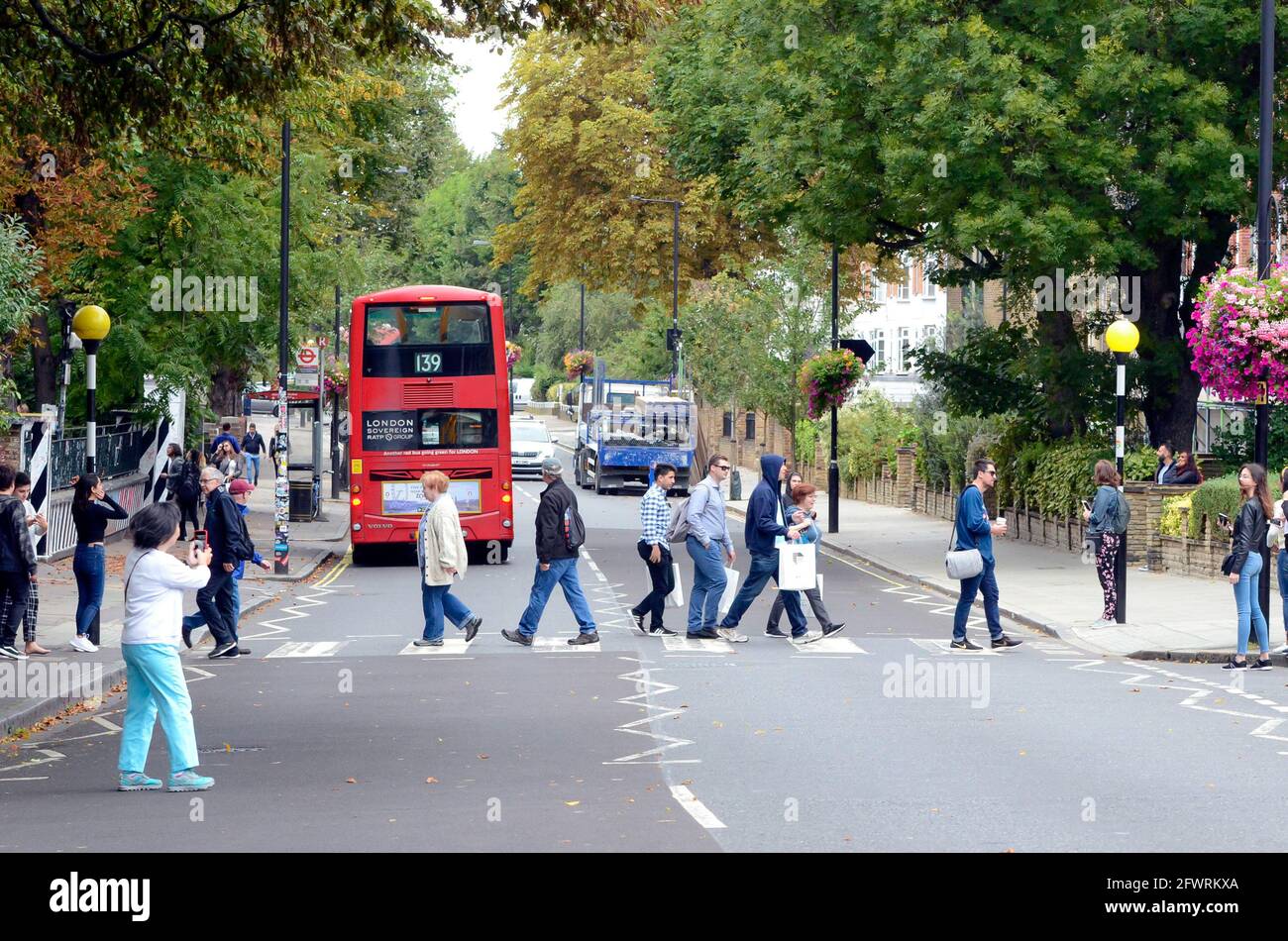 London, United Kingdoms, September 11, 2019: The famous zebra crossing ...