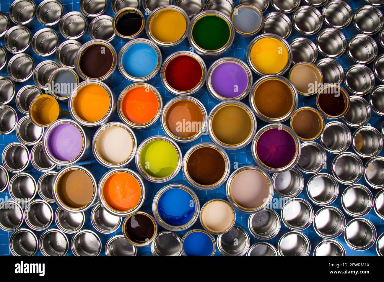 Tin metal cans, Painting background Stock Photo - Alamy