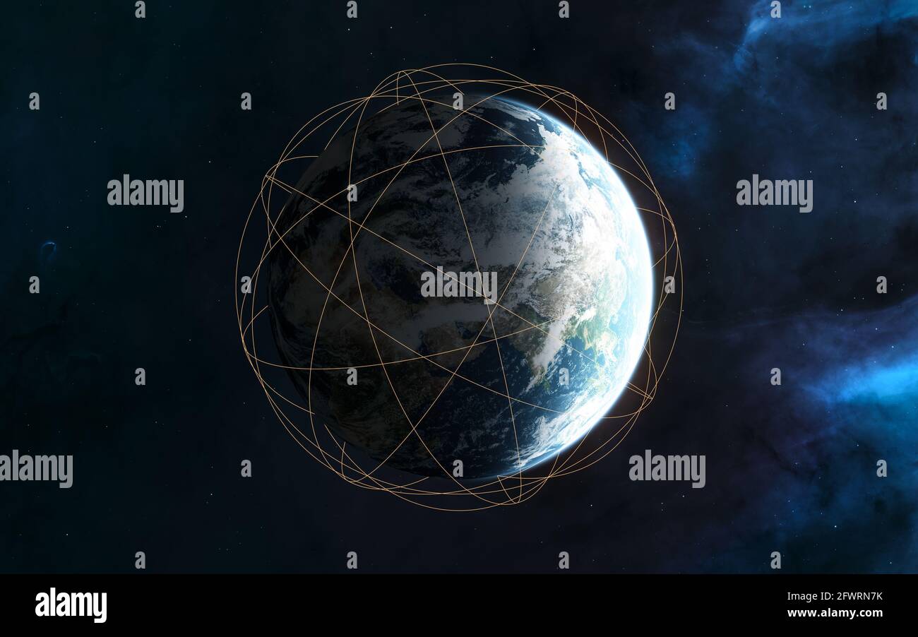 Solar System Satellite 3d Rendering