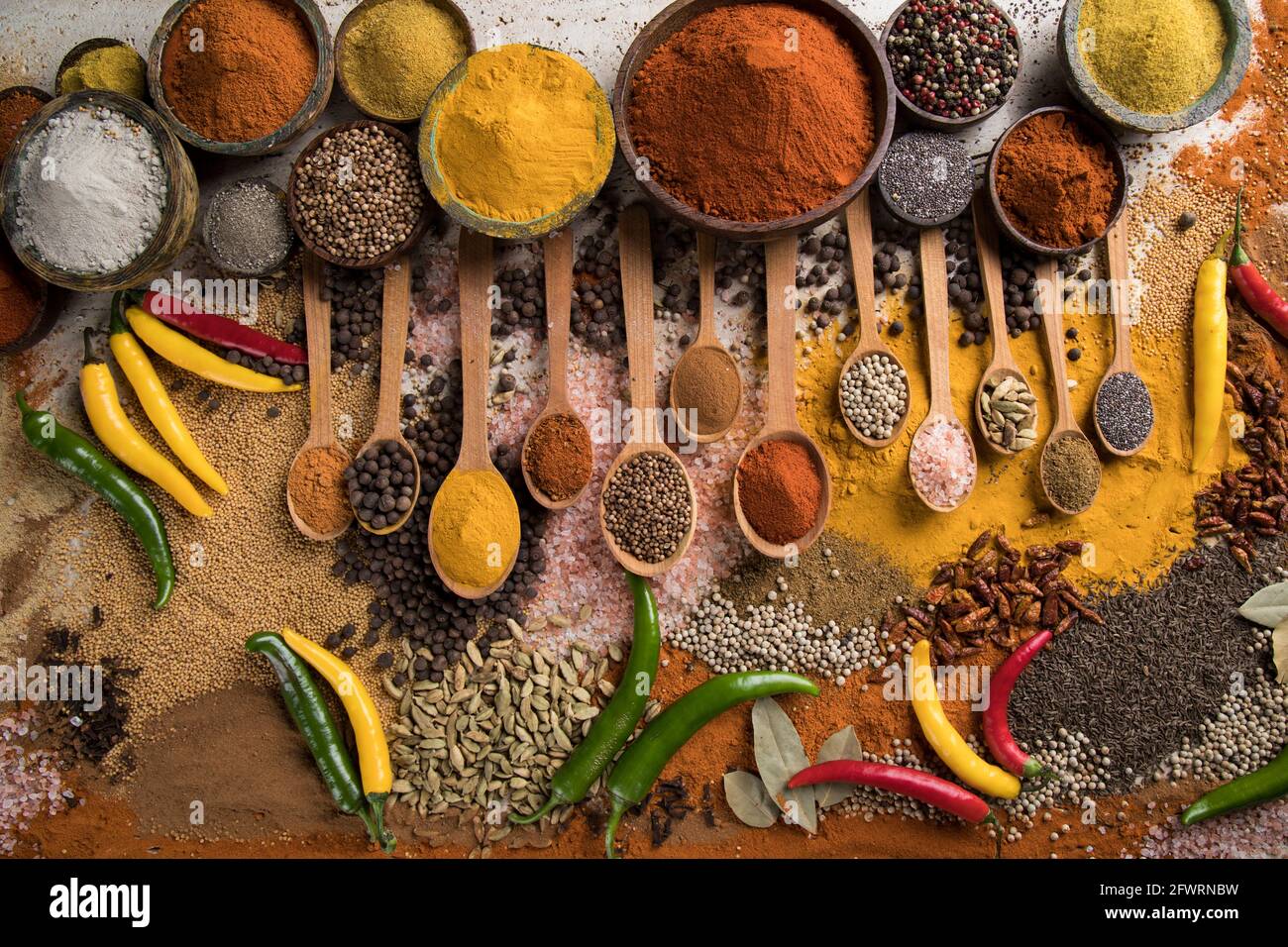 Variation spices in bowls hi-res stock photography and images - Alamy