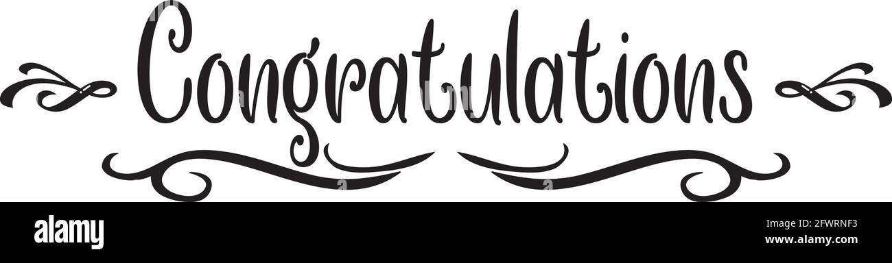 Congratulations scroll Black and White Classic Elegant Graphic Stock ...