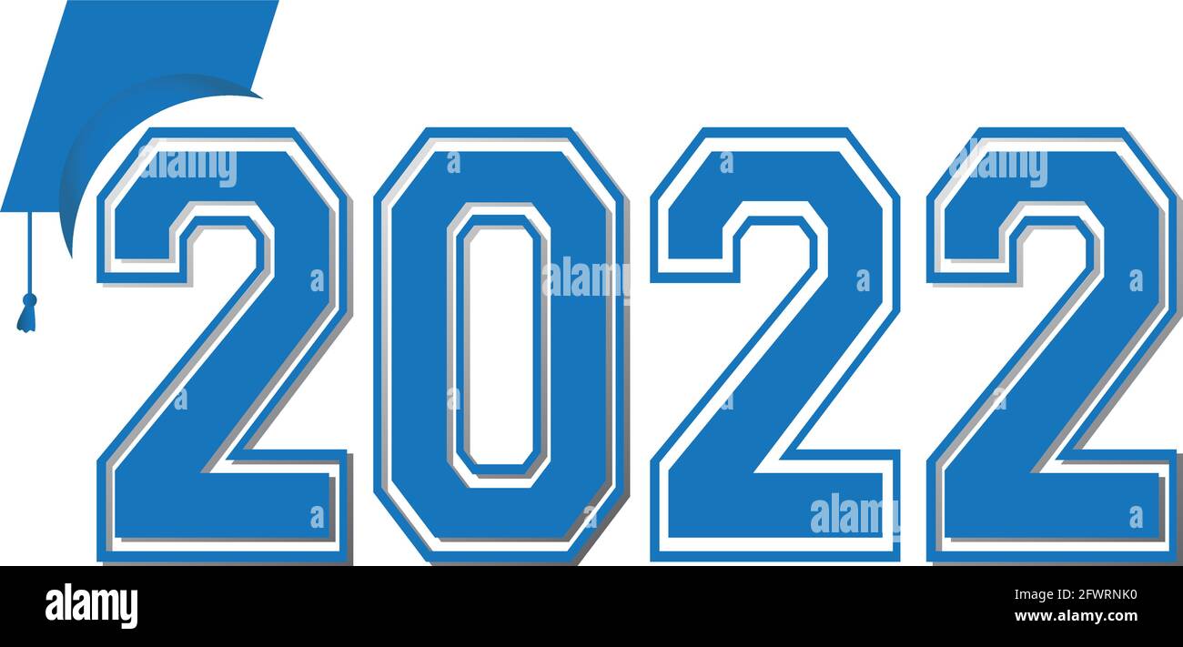 Blue 2022 Graduation Logo Varsity Text Stock Vector Image & Art - Alamy