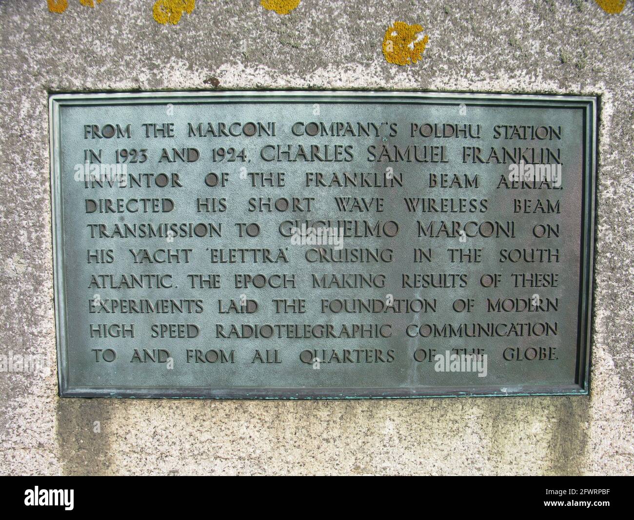 Marconi monument. South west coast path. South. Poldhu. Cornwall. West ...