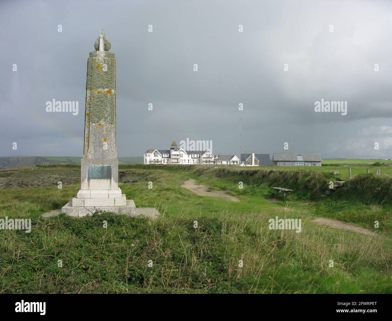 Marconi monument. South west coast path. South. Poldhu. Cornwall. West ...