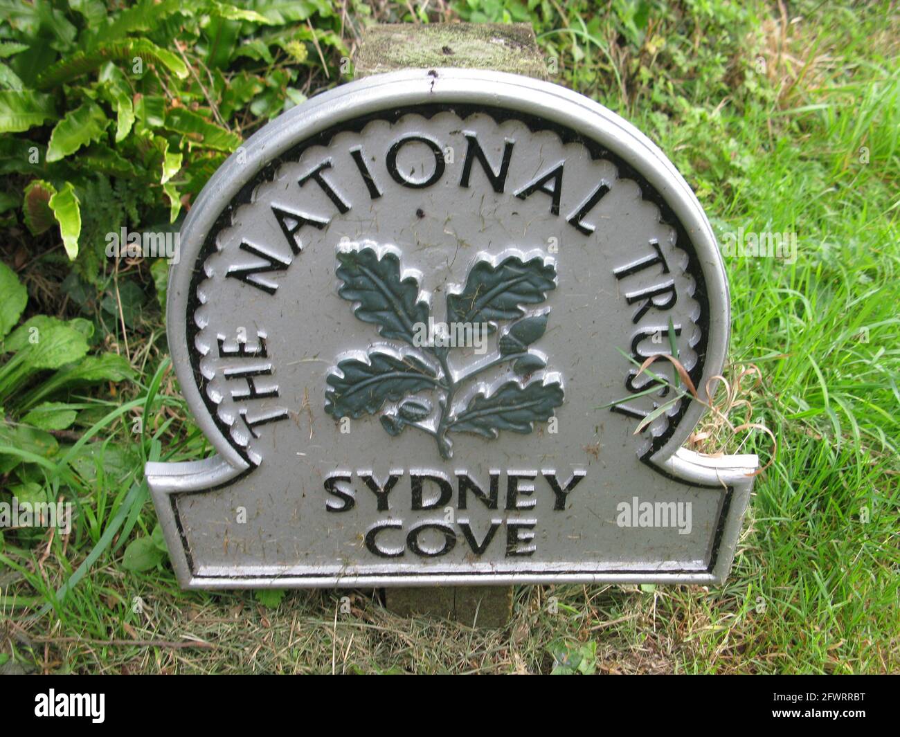 Sydney cove sign. South west coast path. South Cornwall. West country ...