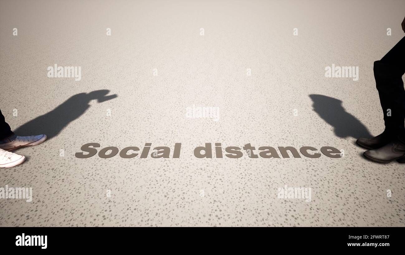 Concept or conceptual 3d illustration of two women meeting following ...