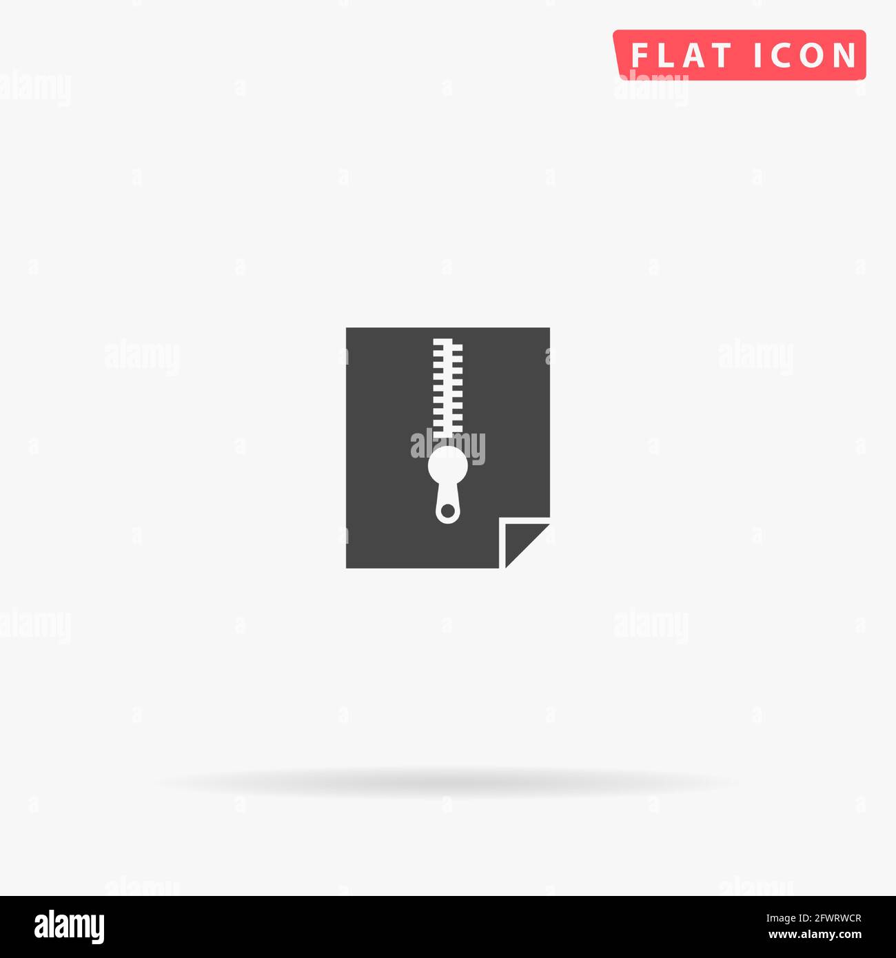 Archive Zip File flat vector icon. Hand drawn style design ...