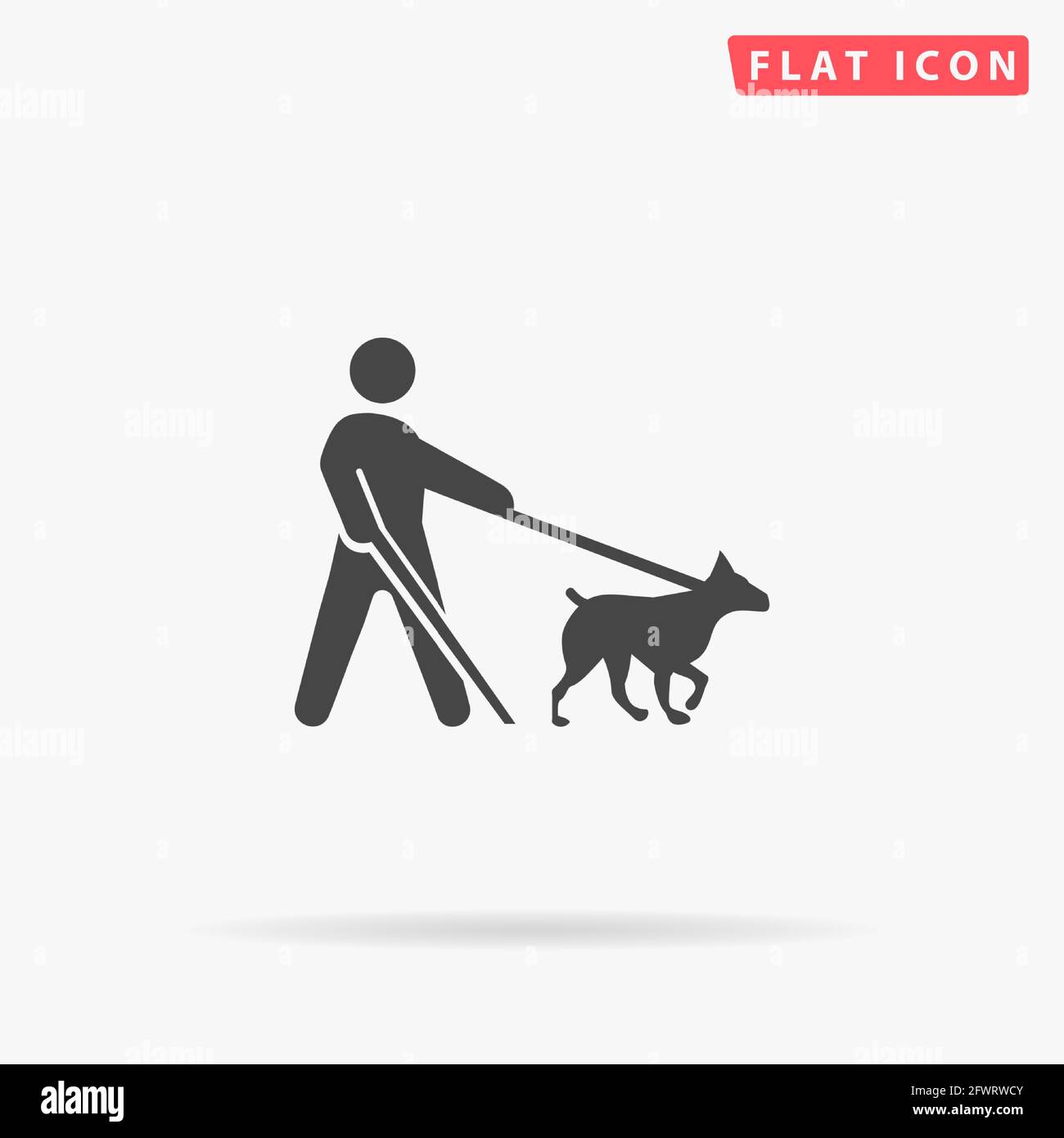 Guide Dog flat vector icon. Hand drawn style design illustrations Stock ...