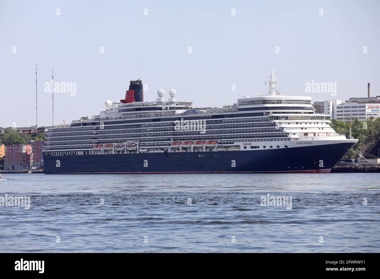 Queen Elizabeth ferry, from Cunard, in the city of Stockholm, Sweden ...