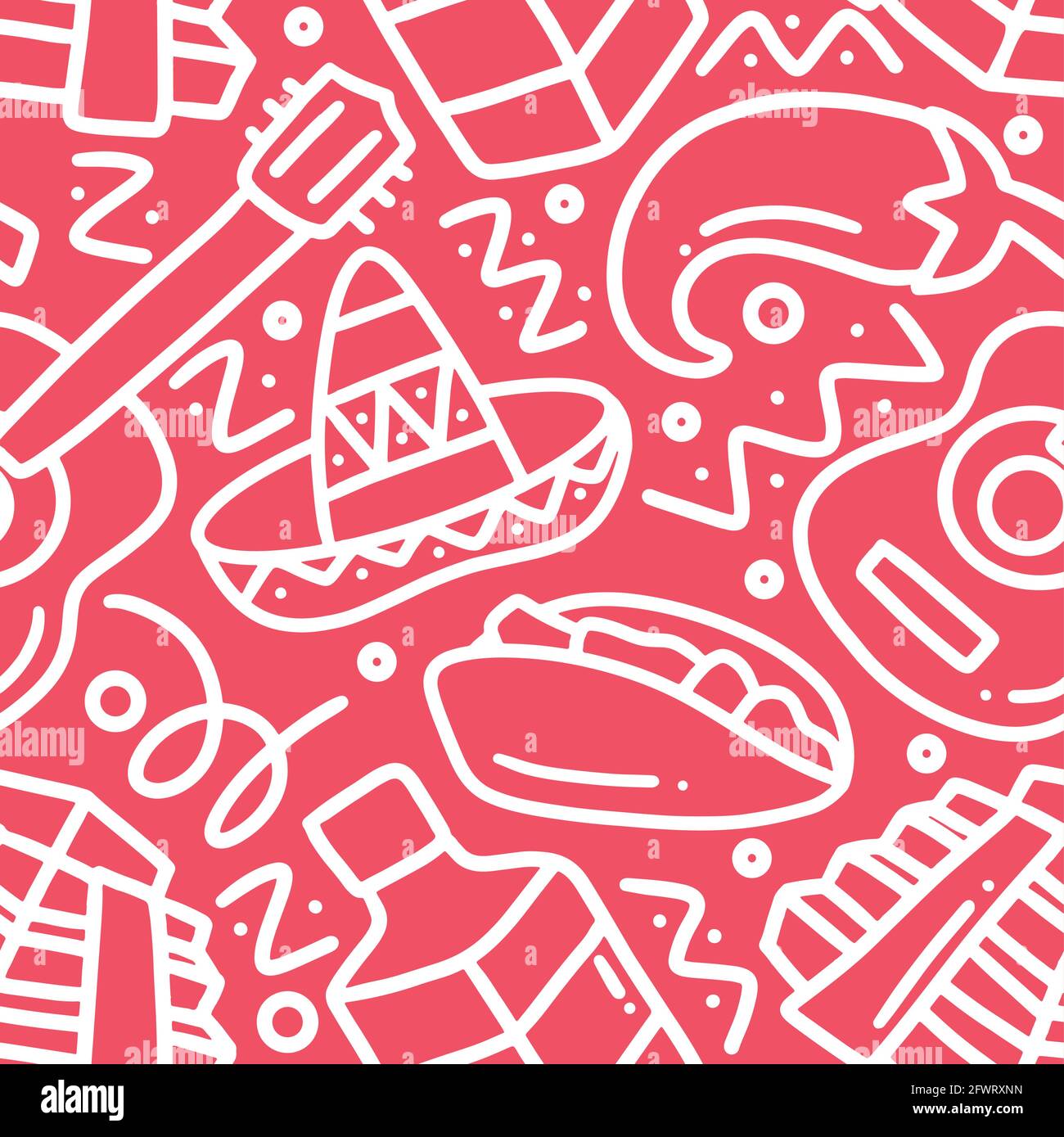 line art picture of mexican holiday hand drawing Stock Vector Image ...