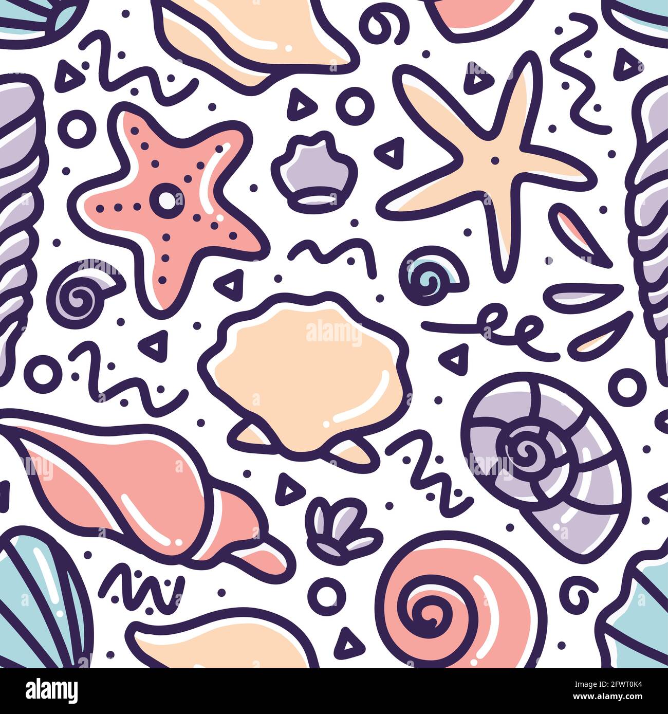 doodle set of sea animals hand drawing Stock Vector Image & Art - Alamy