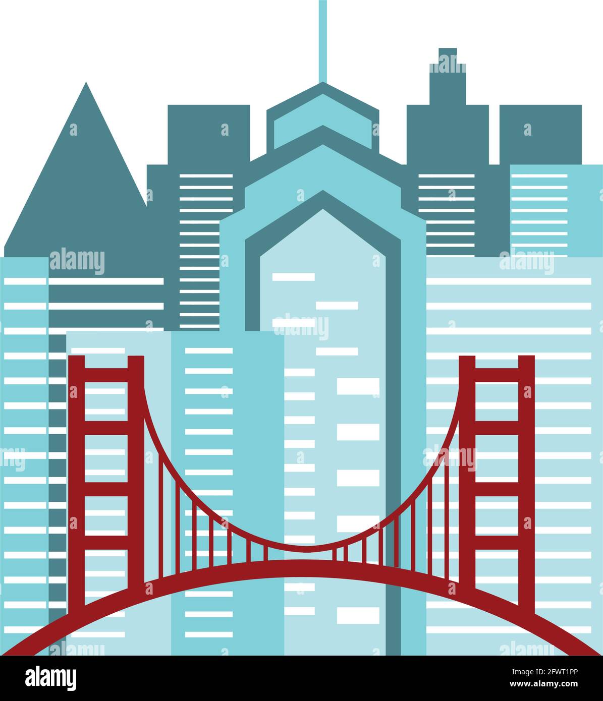 Skyscrapers bridge Cut Out Stock Images & Pictures - Alamy