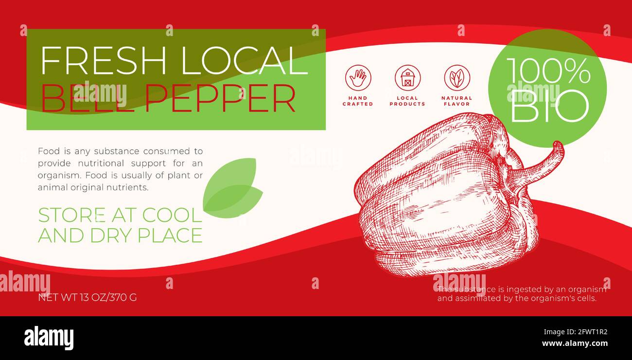 Fresh Local Vegetables Label Template. Abstract Vector Packaging ...