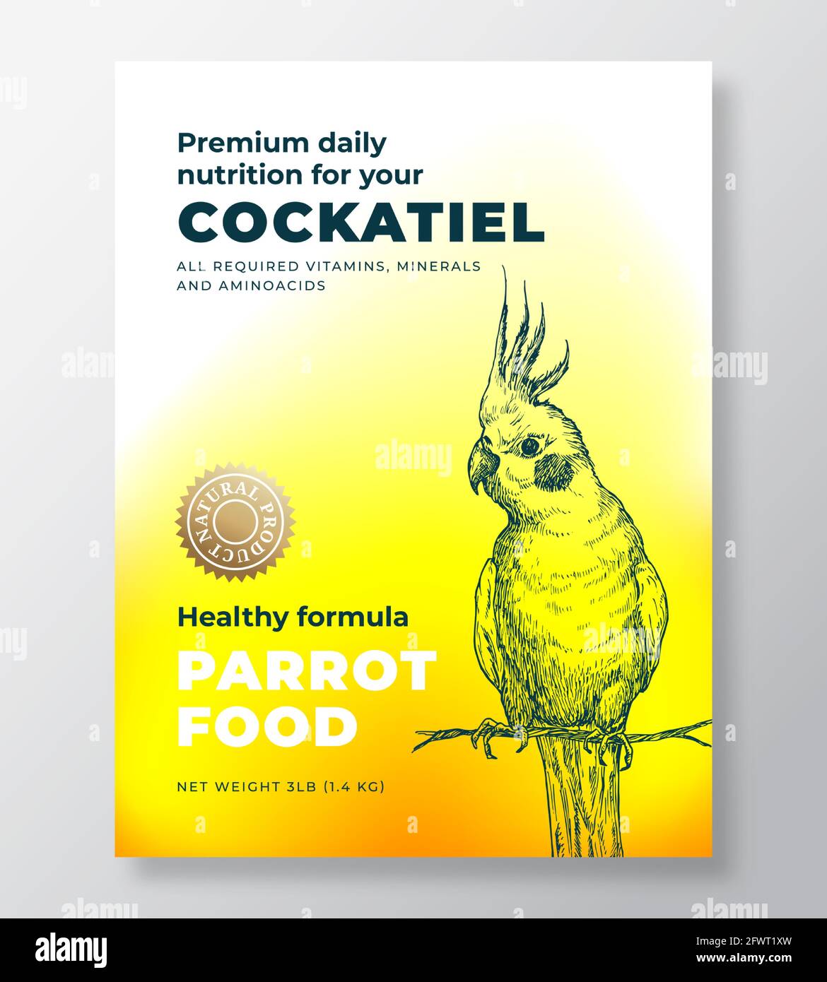 Pet Bird Food Product Label Template. Abstract Vector Packaging Design ...