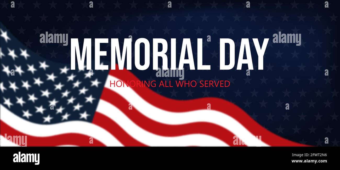 Memorial Day Banner. Vector Illustration with American Flag Stock ...