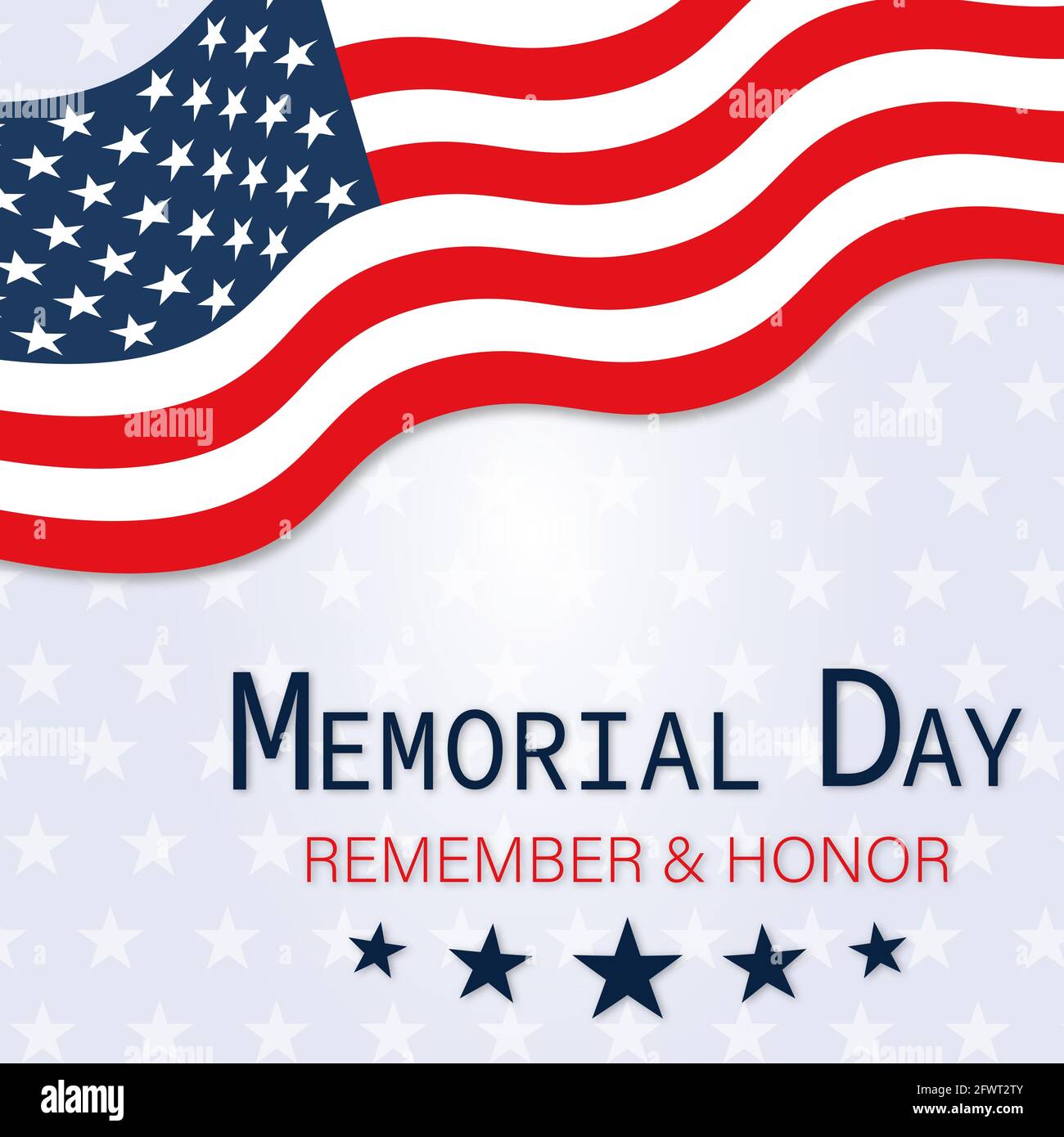 Memorial Day Poster with American Flag. Vector Illustration isolated on ...