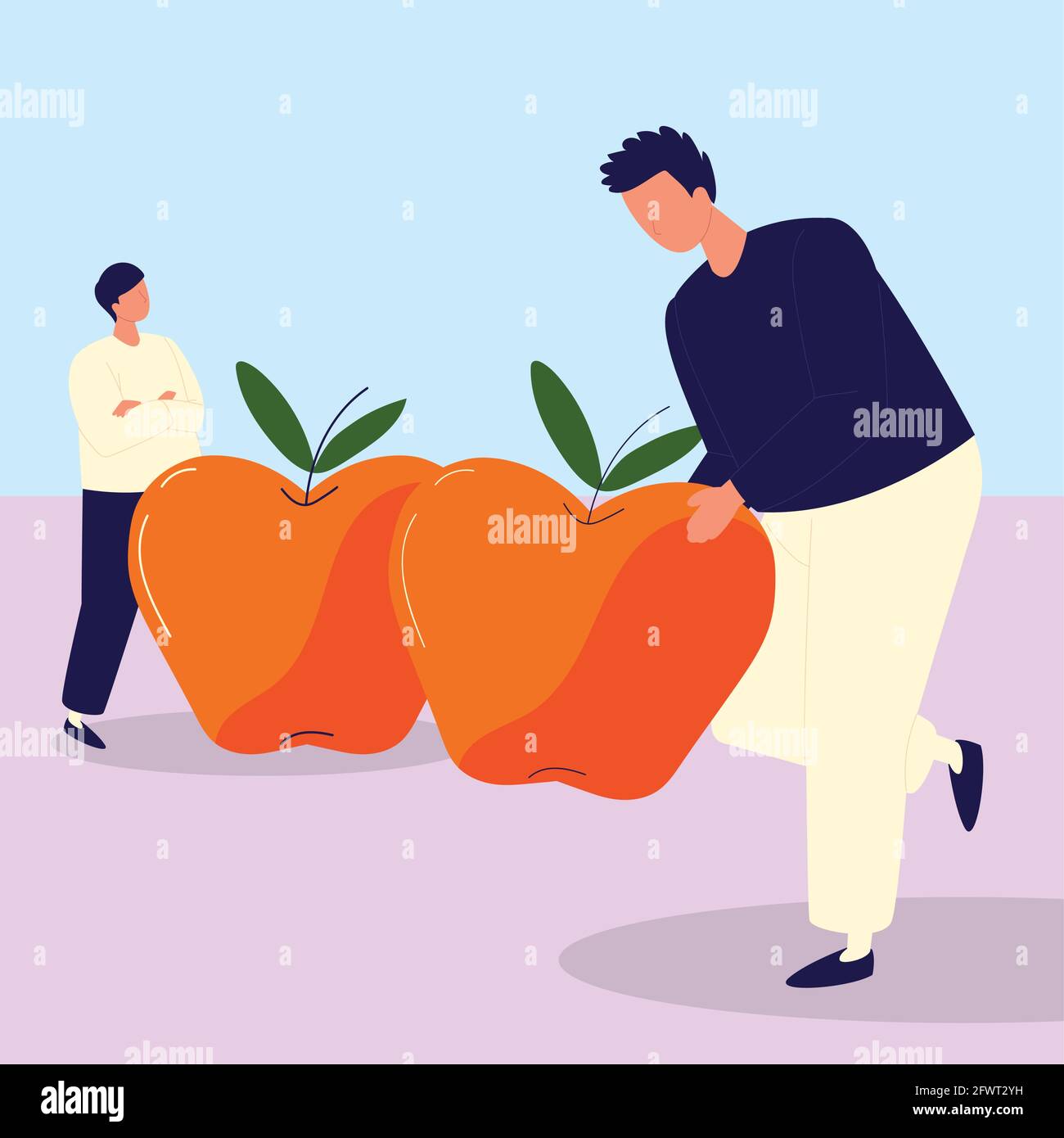 Men with fruit and fruit Stock Vector Images - Alamy