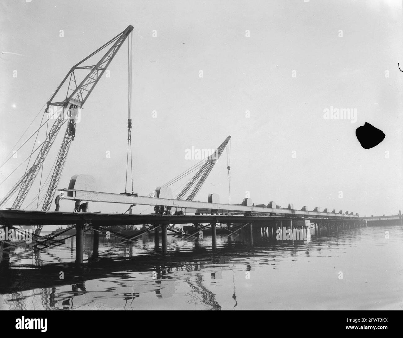 New Moerdijk Bridge under construction, March 18, 1954, under ...
