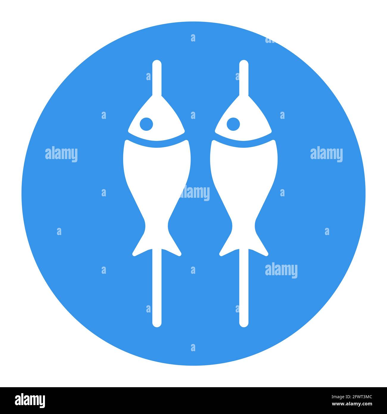 Fish roast on the barbecue grill vector white glyph icon. Graph symbol ...