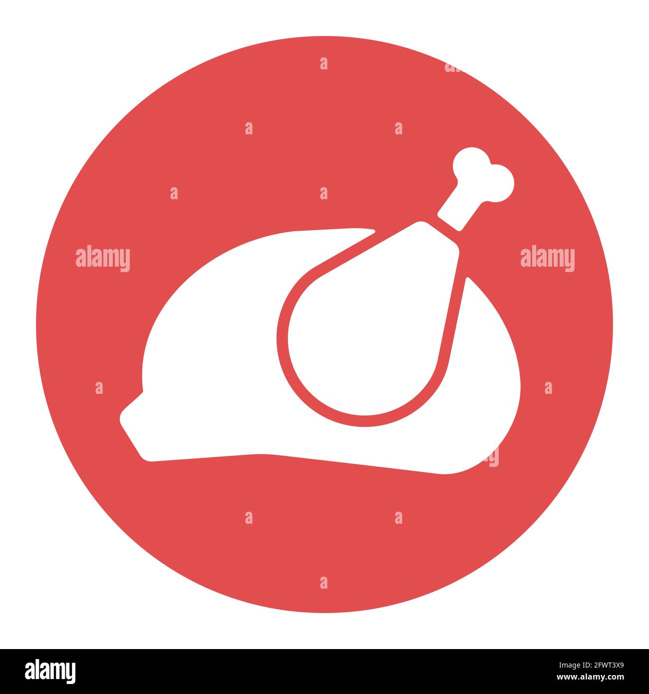 Whole roast chicken vector white glyph icon food meat. Barbecue and bbq ...