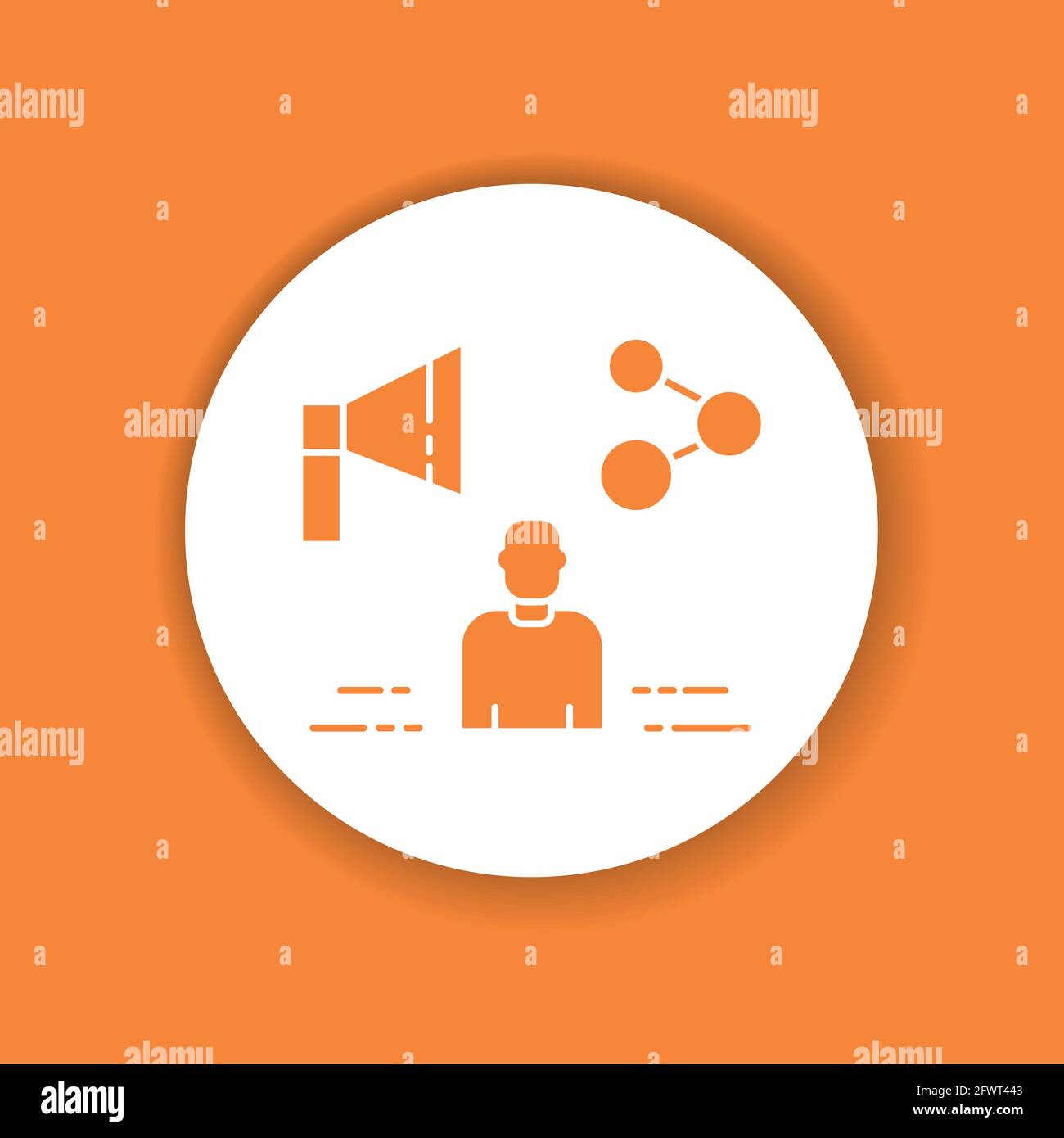 Distribution channels color glyph icon. Social medial and promotion ...