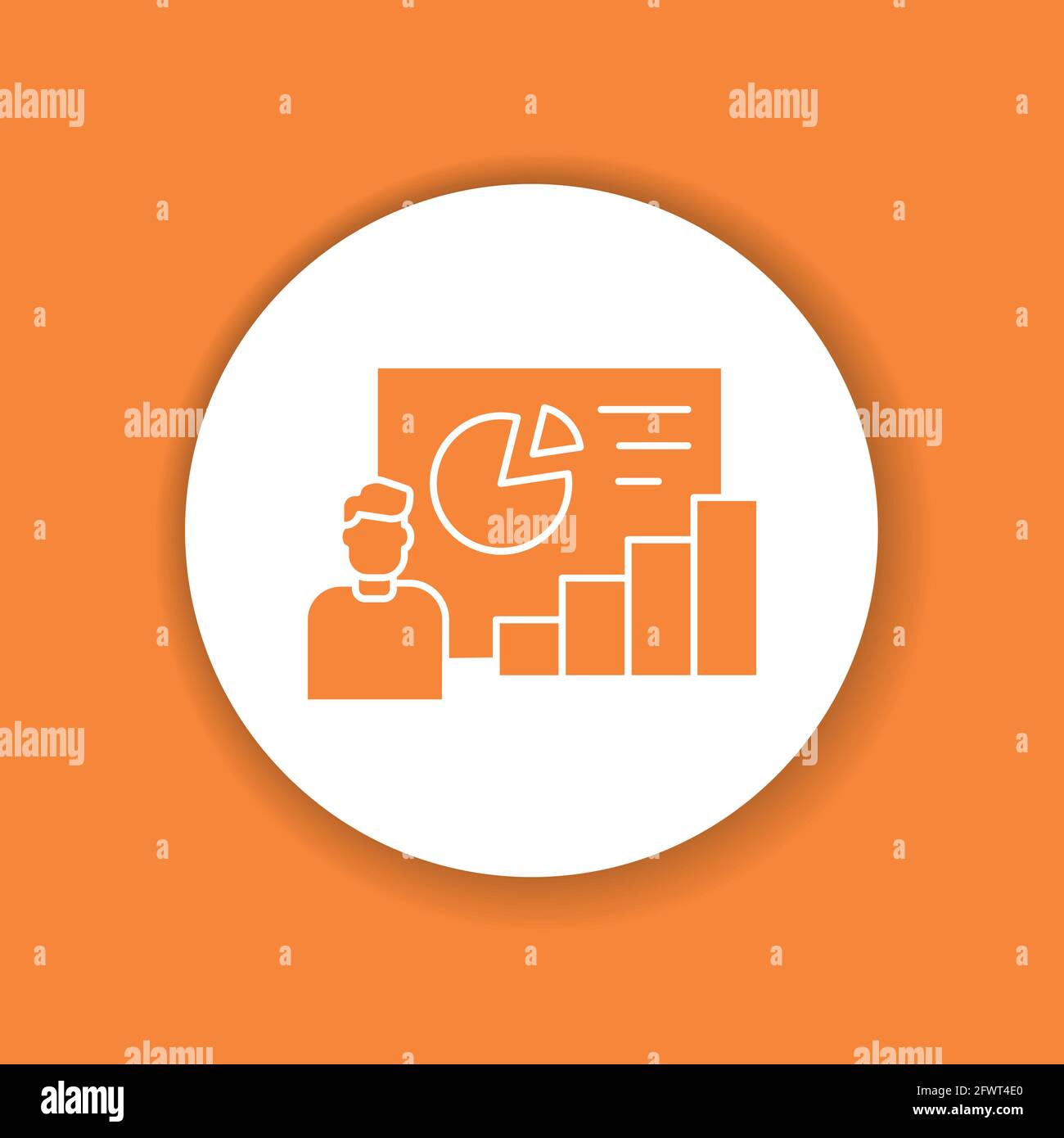 Business courses color glyph icon. Analytics and analysis graph, chart ...
