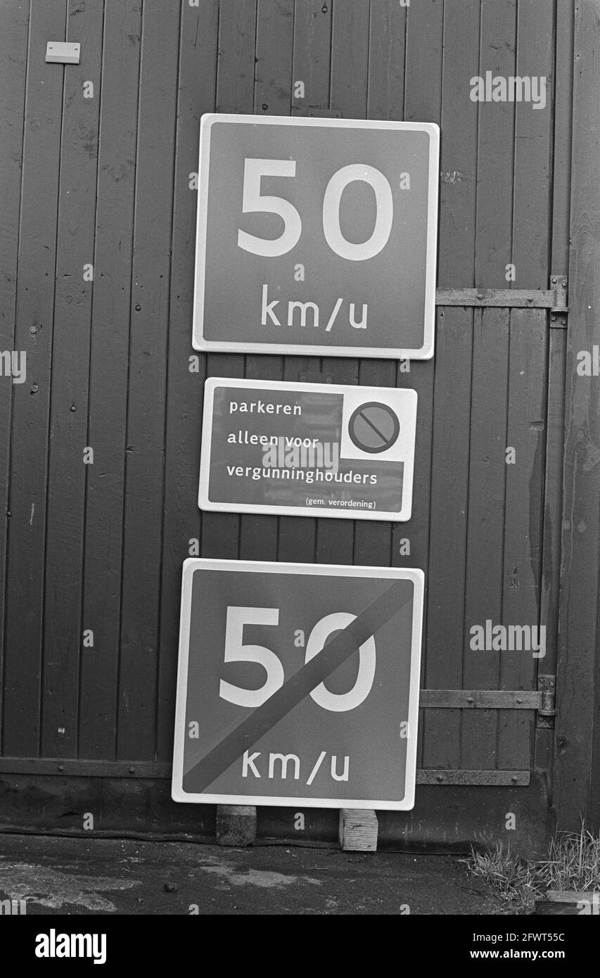 New traffic signs effective 19/11/1975; signs showing advisory speeds ...