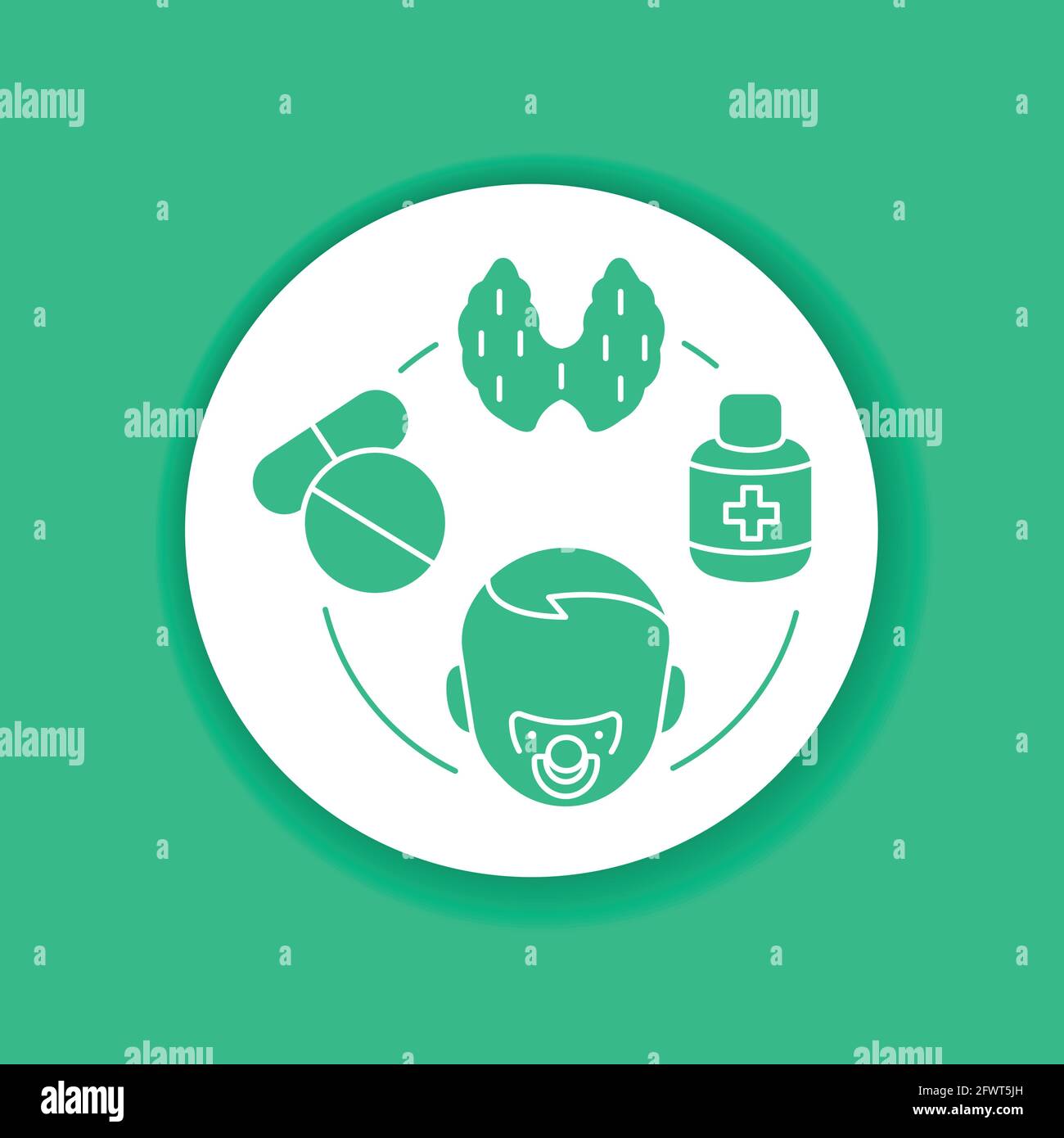 Pediatric endocrinology color glyph icon. Checking children for the ...
