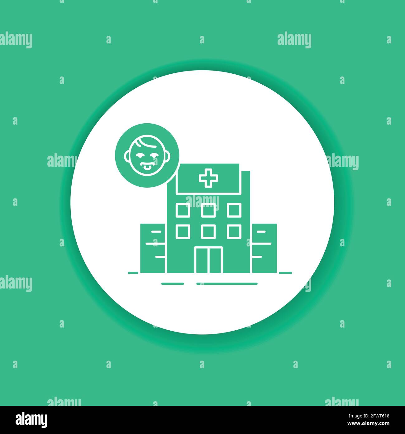 Pediatric clinic color glyph icon. Medical service and treatment ...