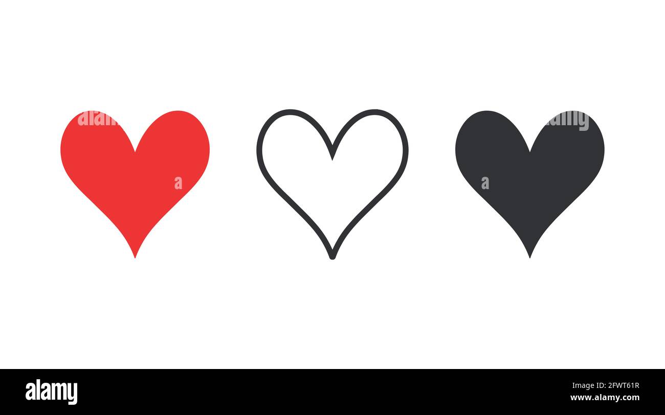 Heart icons set. Simple heart shape vector illustration Stock Vector ...