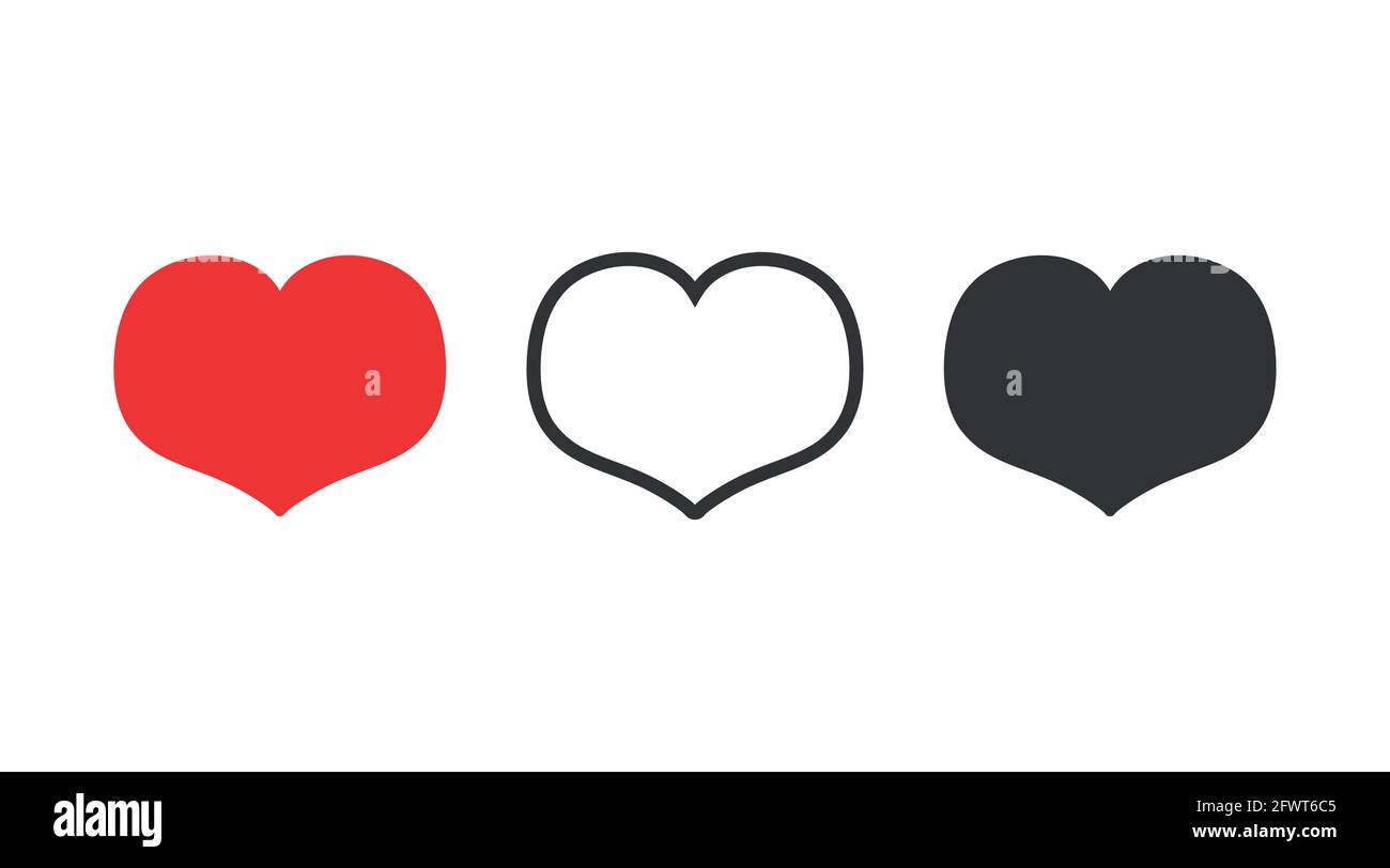Vector heart symbols. Heart icon collection. Simple heart illustration ...