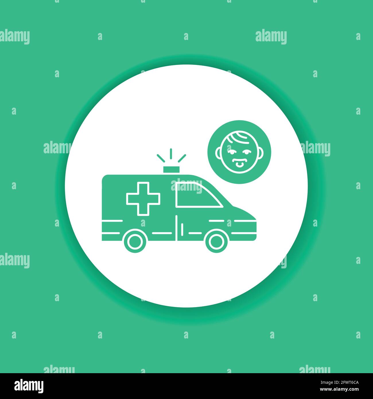 Pediatric urgent care color glyph icon. First aid children. Pictogram ...