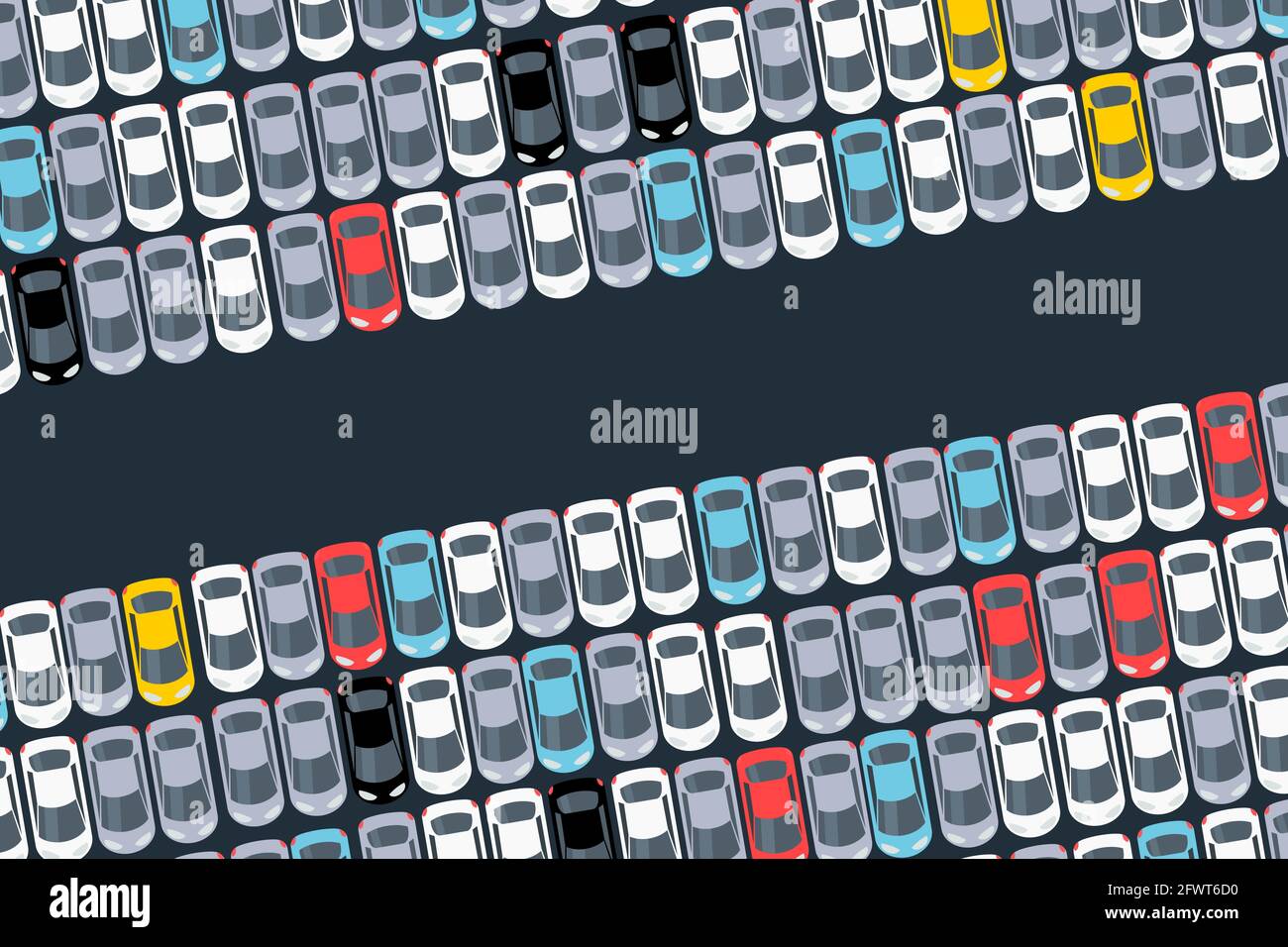 Row rows aerial view parked Stock Vector Images - Alamy