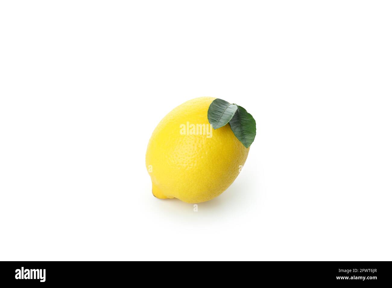 Fresh single lemon isolated on white background Stock Photo - Alamy