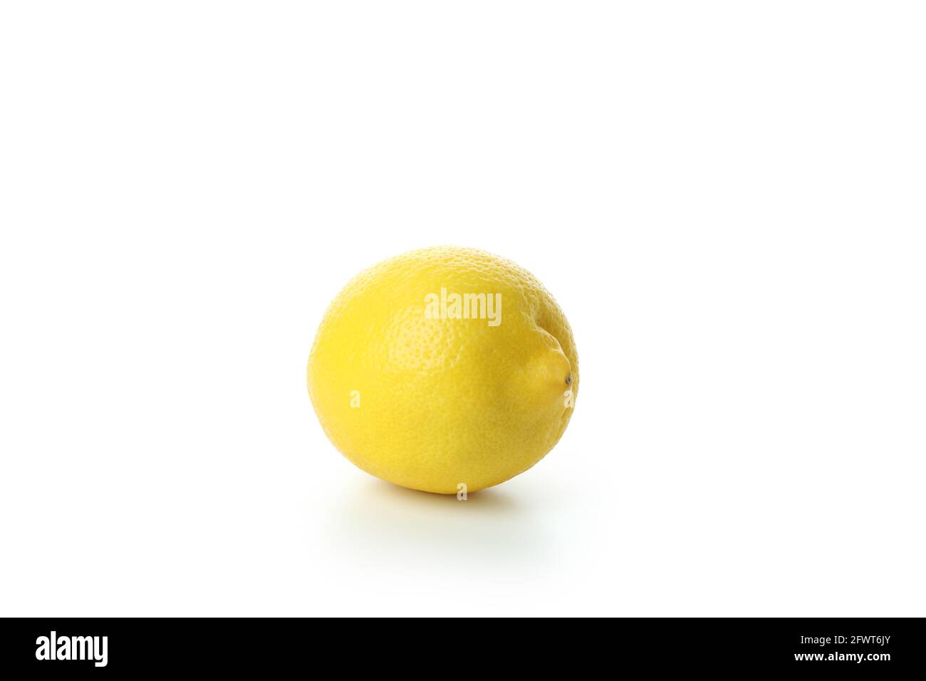 Fresh single lemon isolated on white background Stock Photo - Alamy