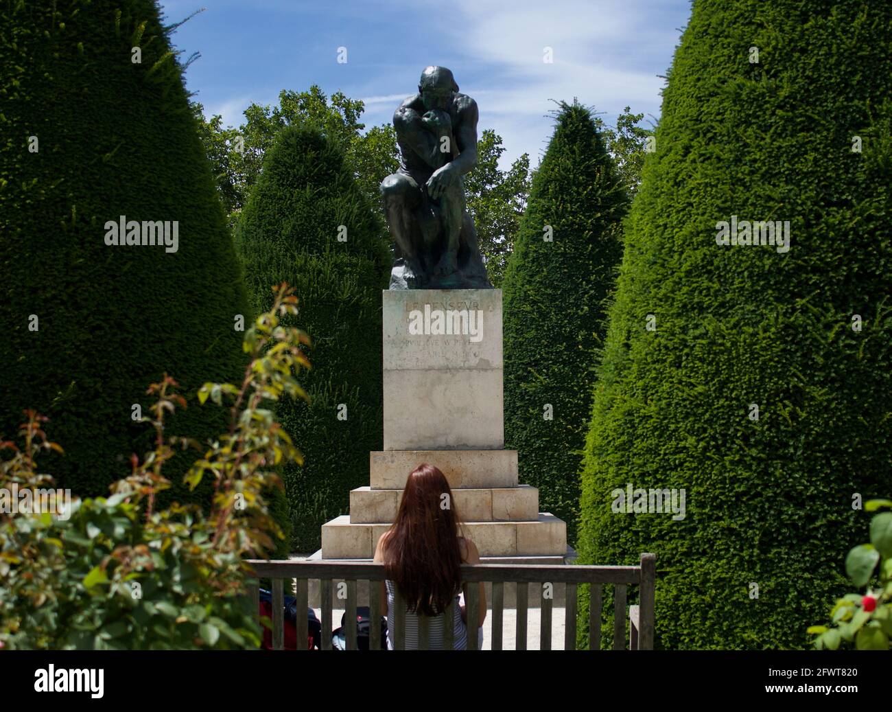 Paris, France -June 23, 2018. Rodin Museum, statue of The Thinker in ...