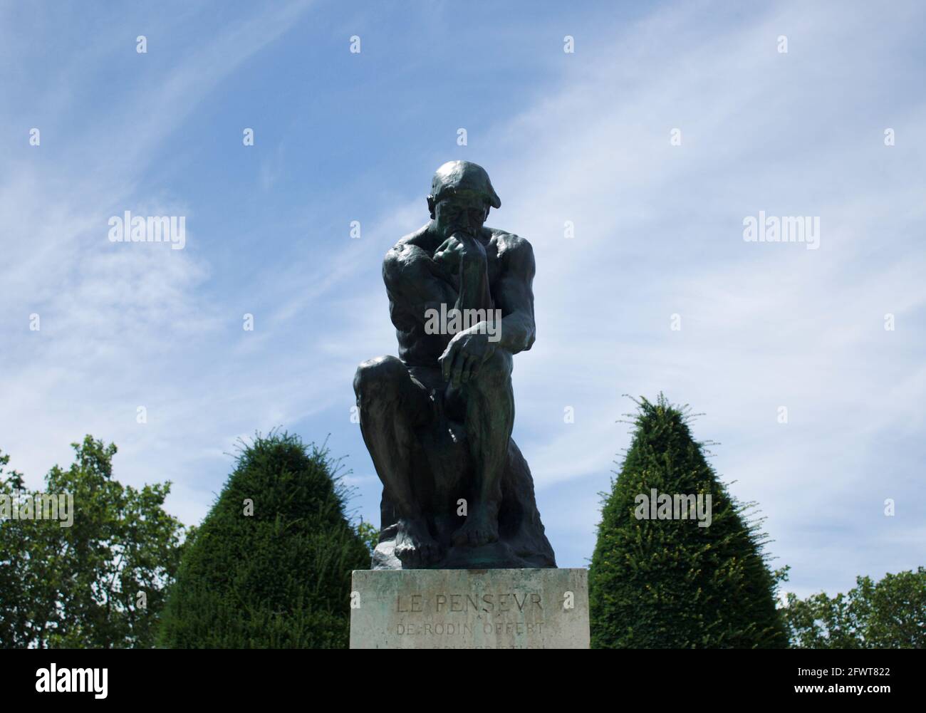 Paris, France -June 23, 2018. Rodin Museum, statue of The Thinker in ...