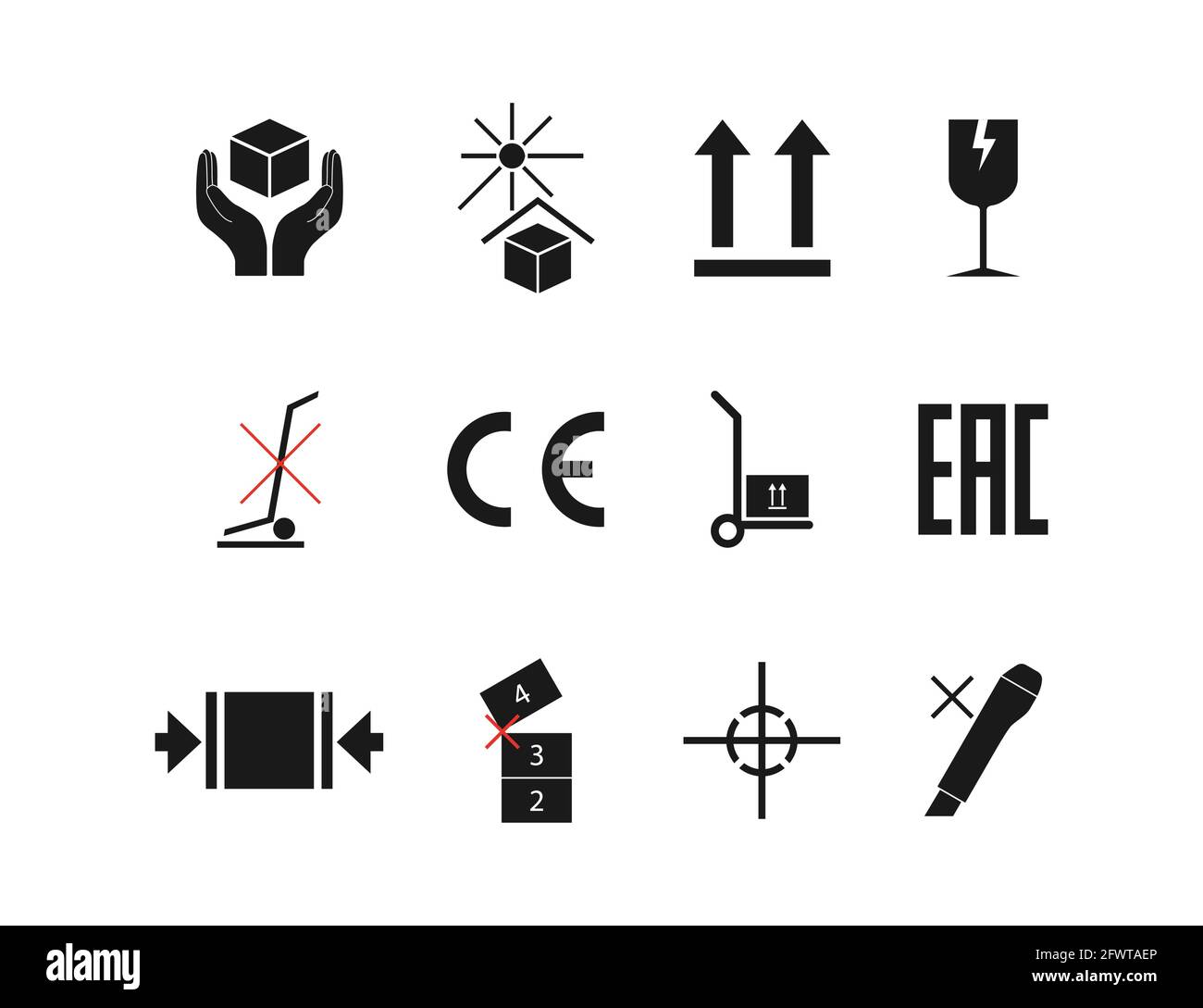 Set of packaging symbol flat design Stock Vector Image & Art - Alamy