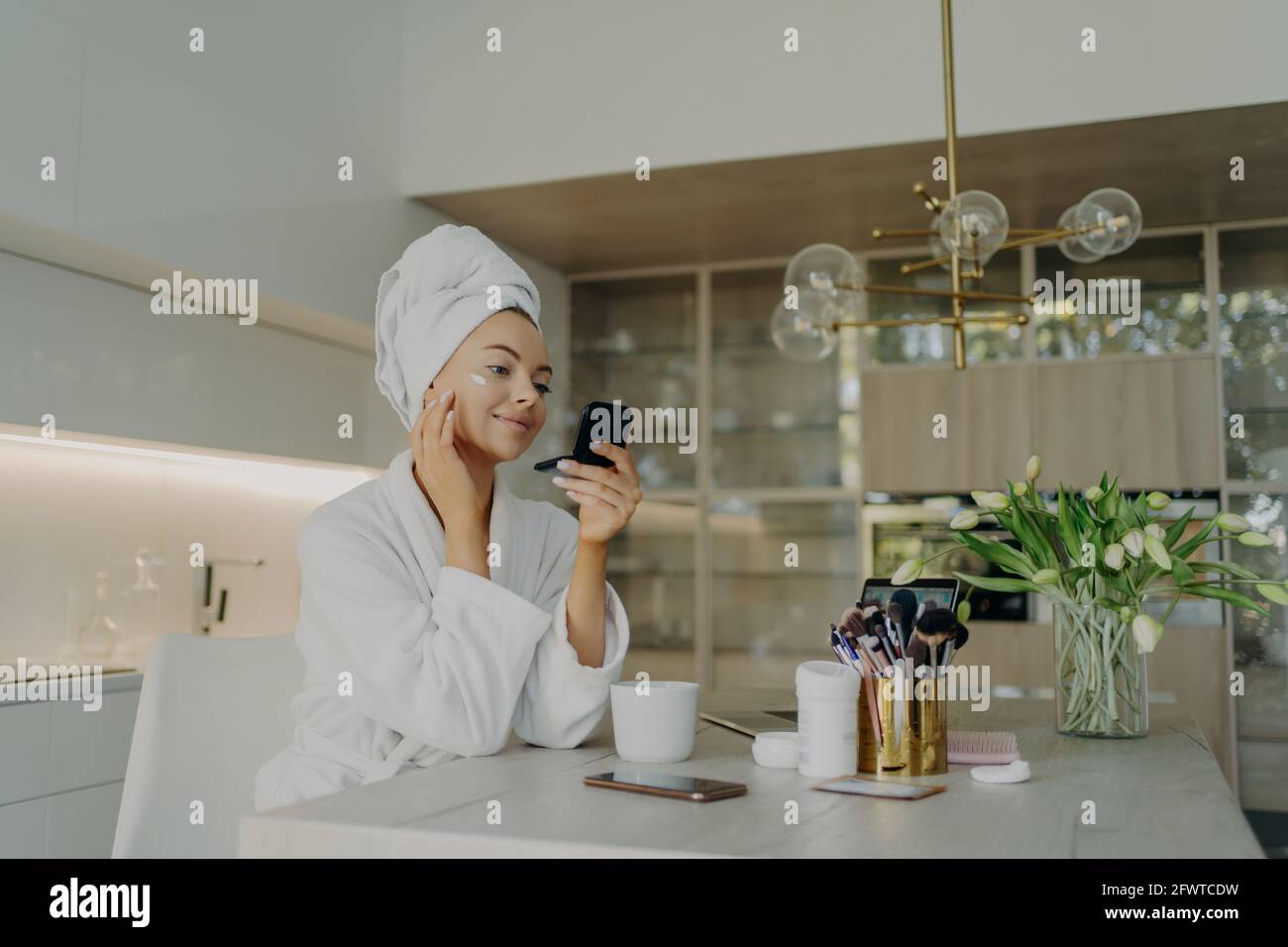 Woman after taking bath hi-res stock photography and images - Alamy