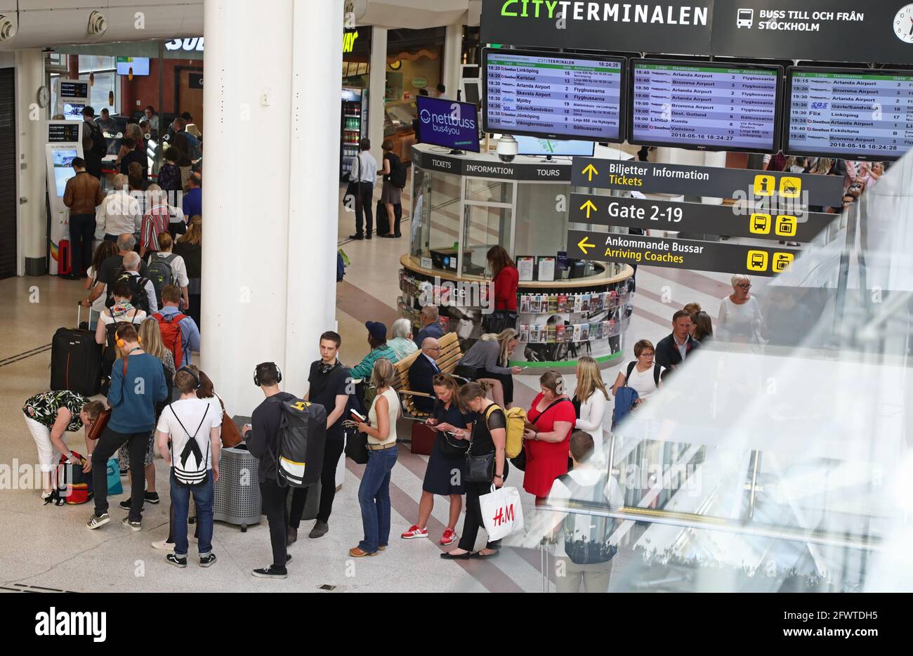 Bus station in the city of Stockholm, Sweden Stock Photo - Alamy