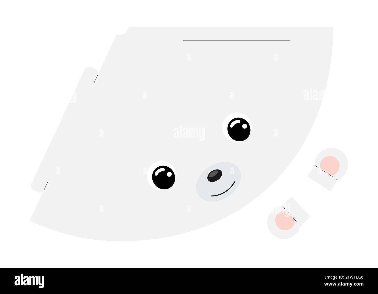 Printable polar bear paper hat. Party die cut template for birthday ...