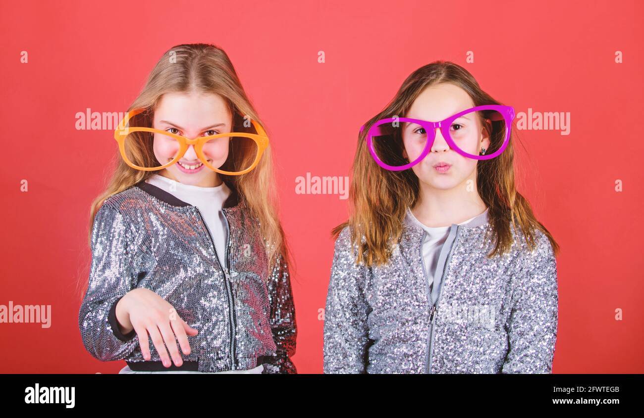 Birthday party. Happy childhood. Sincere cheerful kids share happiness ...