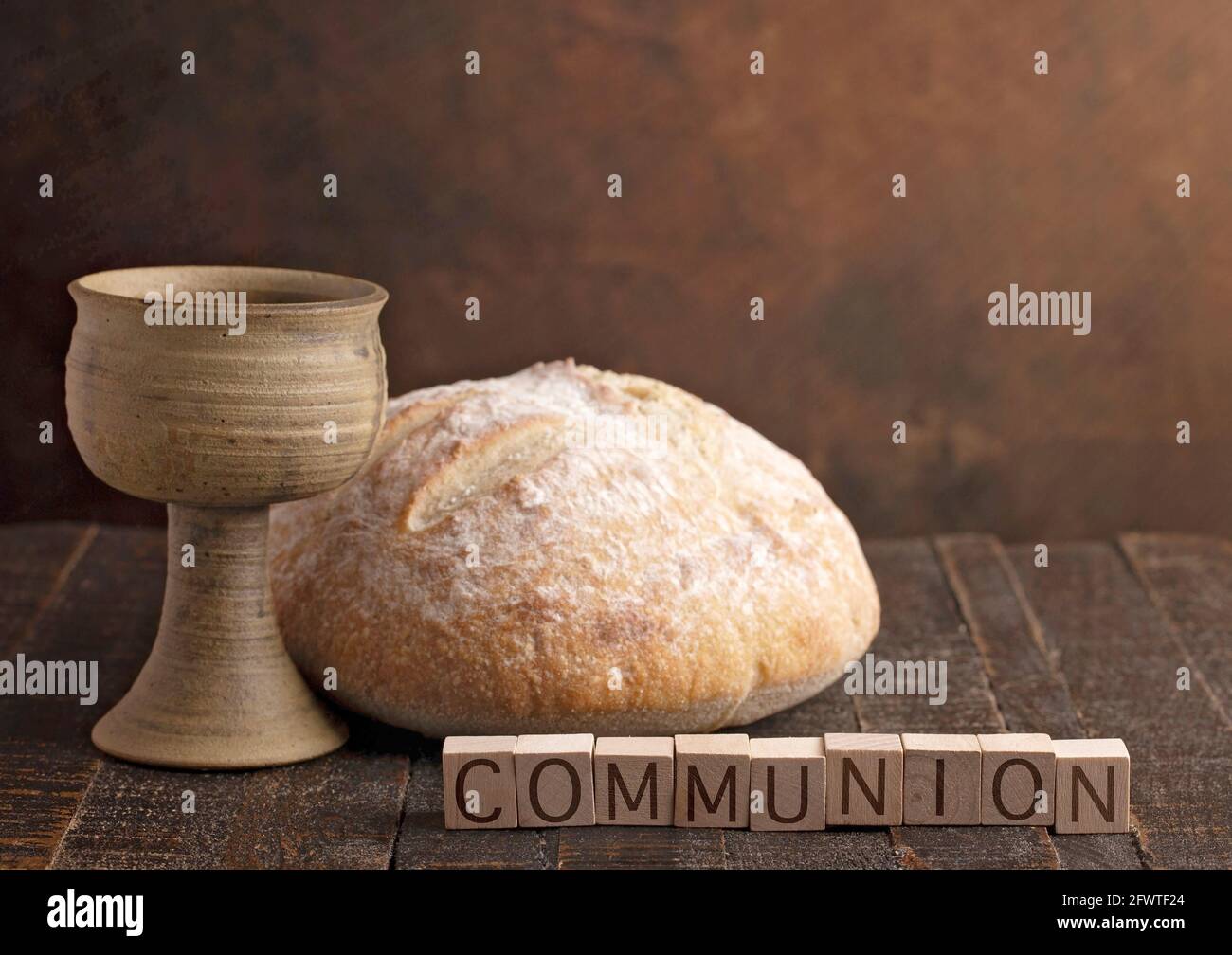 The Sacrament of Holy Communion on a Dark Wooden Table Stock Photo - Alamy