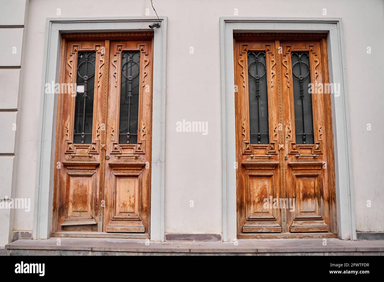 Atmospheric vintage wooden entrance doors. Retro style Stock Photo - Alamy