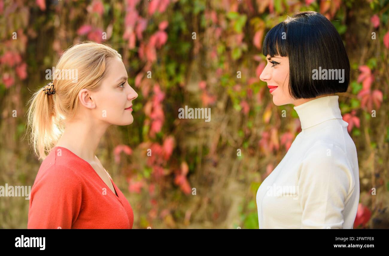 Blonde brunette competitors. Female rivalry. Friendship problems ...