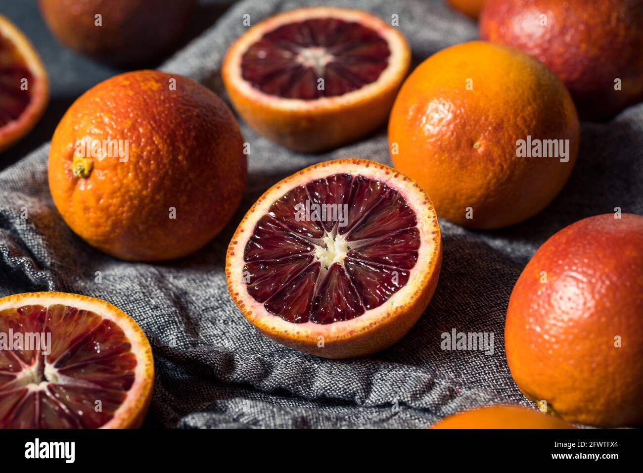 Raw Red Organic Blood Oranges Ready to Eat Stock Photo - Alamy