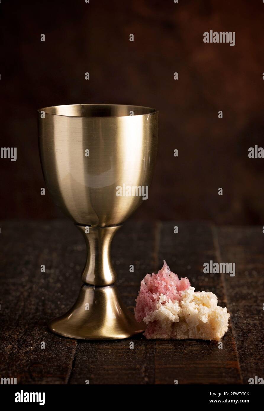 The Sacrament of Holy Communion on a Dark Wooden Table Stock Photo - Alamy