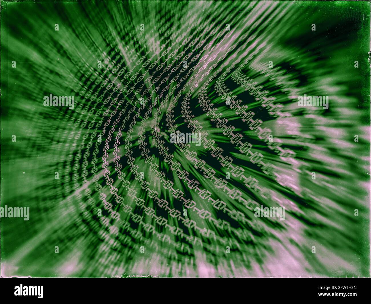 Abstract binary green symbols flowing hi-res stock photography and ...
